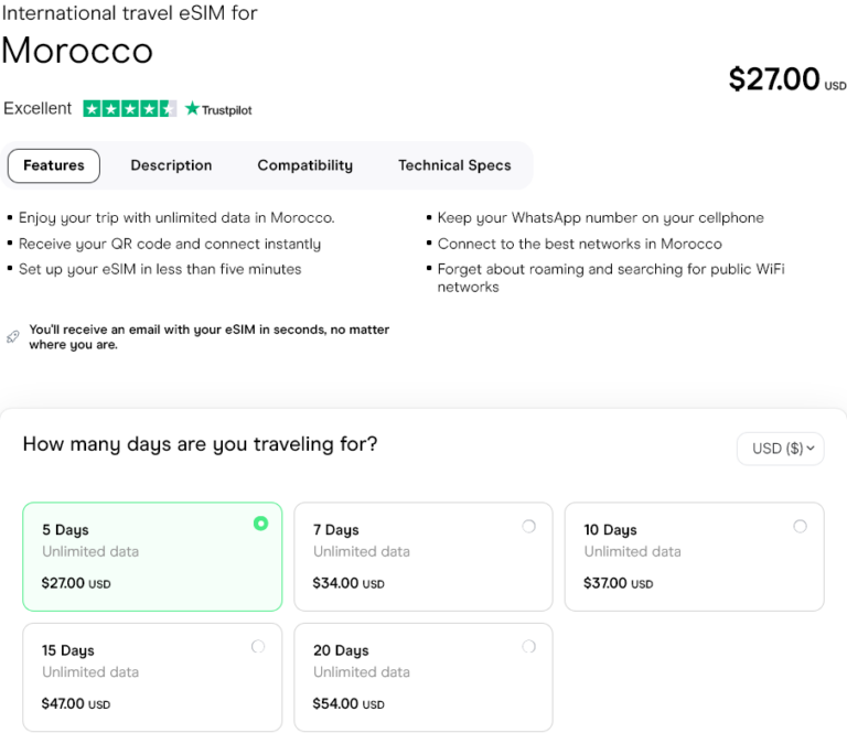 Morocco: Best Tourist eSIMs Reviewed (2025) – Phone Travel Wiz